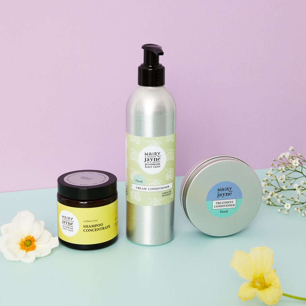 refillable hair products | shampoo + conditioner refills | Hairy Jayne
